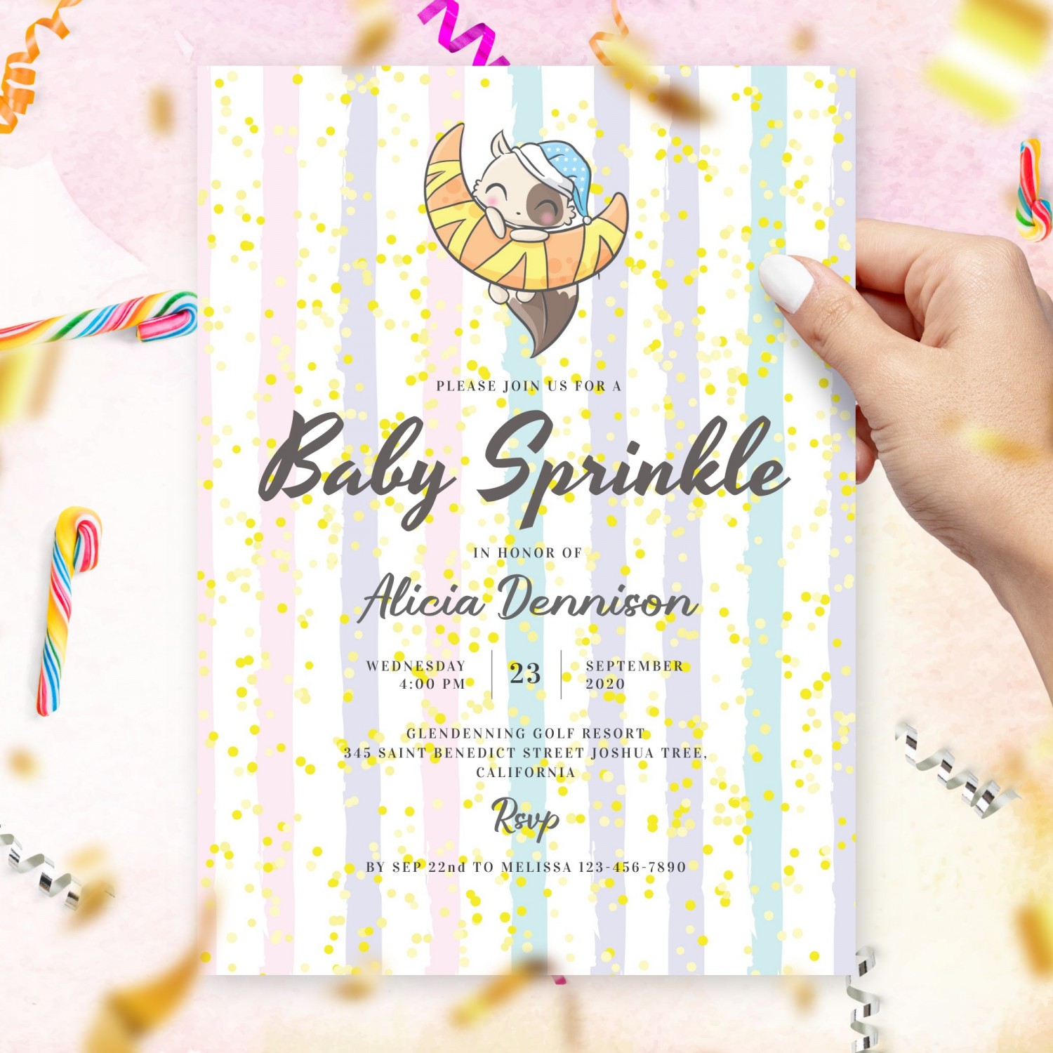 Colored Baby Sprinkle Invitation Template Online Maker