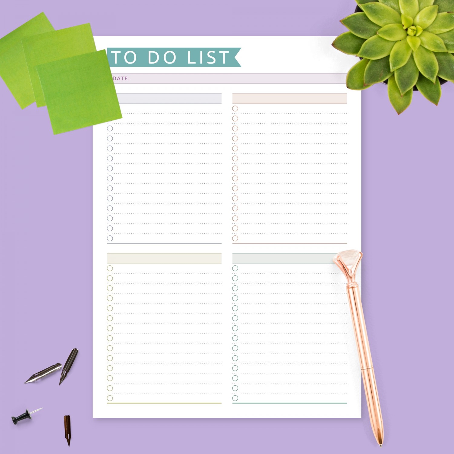Colored Daily To Do List Template - Download Printable PDF