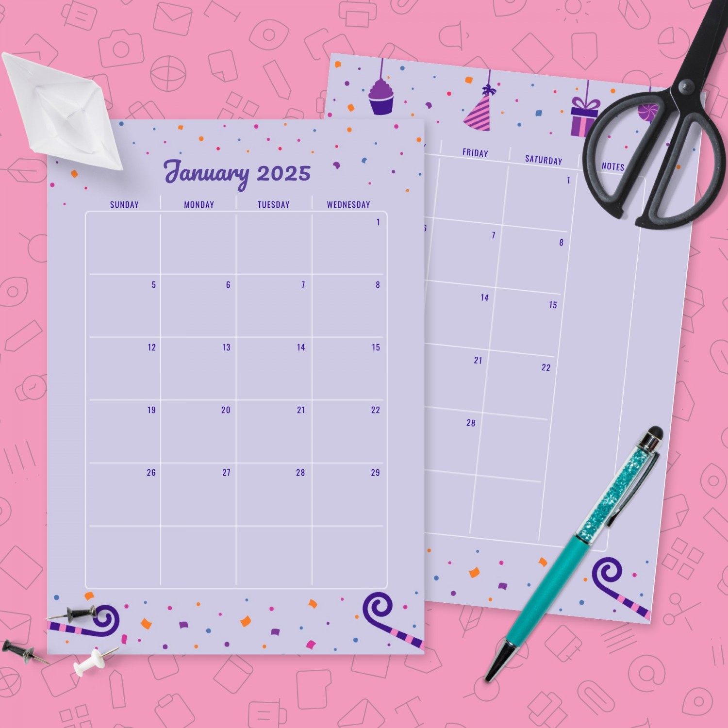 Confetti Calendar Printable - Printable Online
