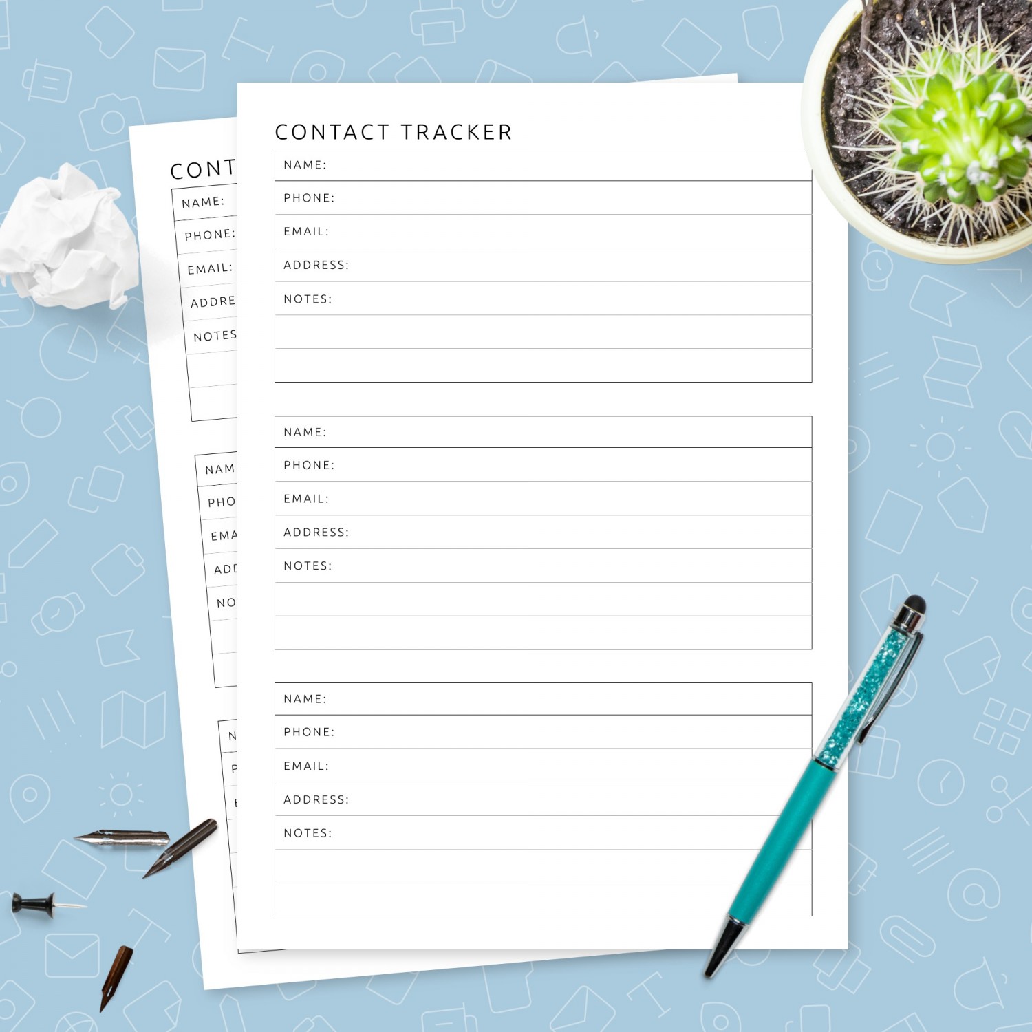 Contact Tracker Template Template - Printable PDF