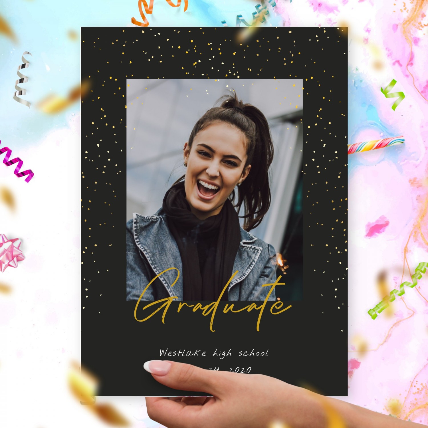 Dark Style Graduation Announcement Template Online Maker