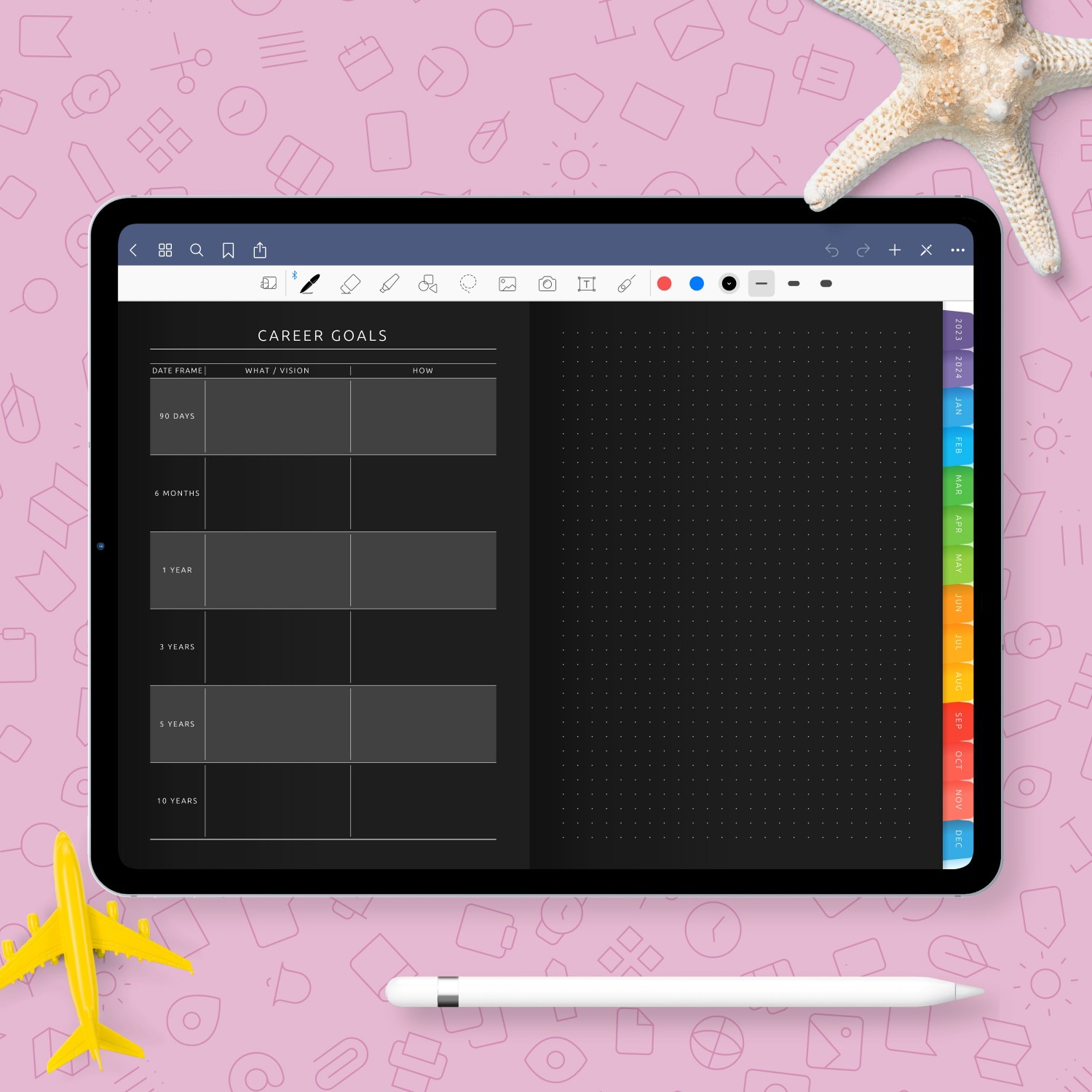 Digital Career Goal Planner PDF for: GoodNotes; Notability; iPad; Android