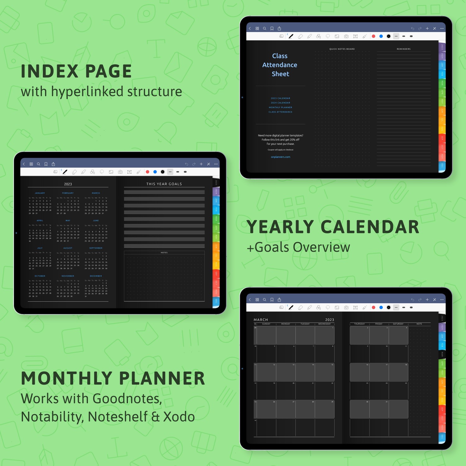 Digital Class Attendance Sheet PDF for: GoodNotes; Notability; iPad ...