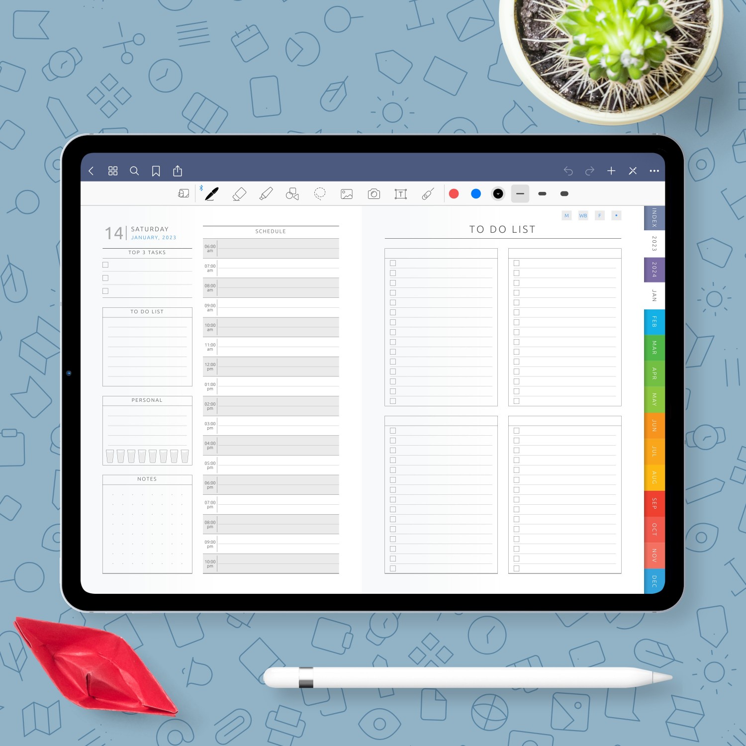 Digital Daily Planner (Light Theme) for handwriting apps - download for ...