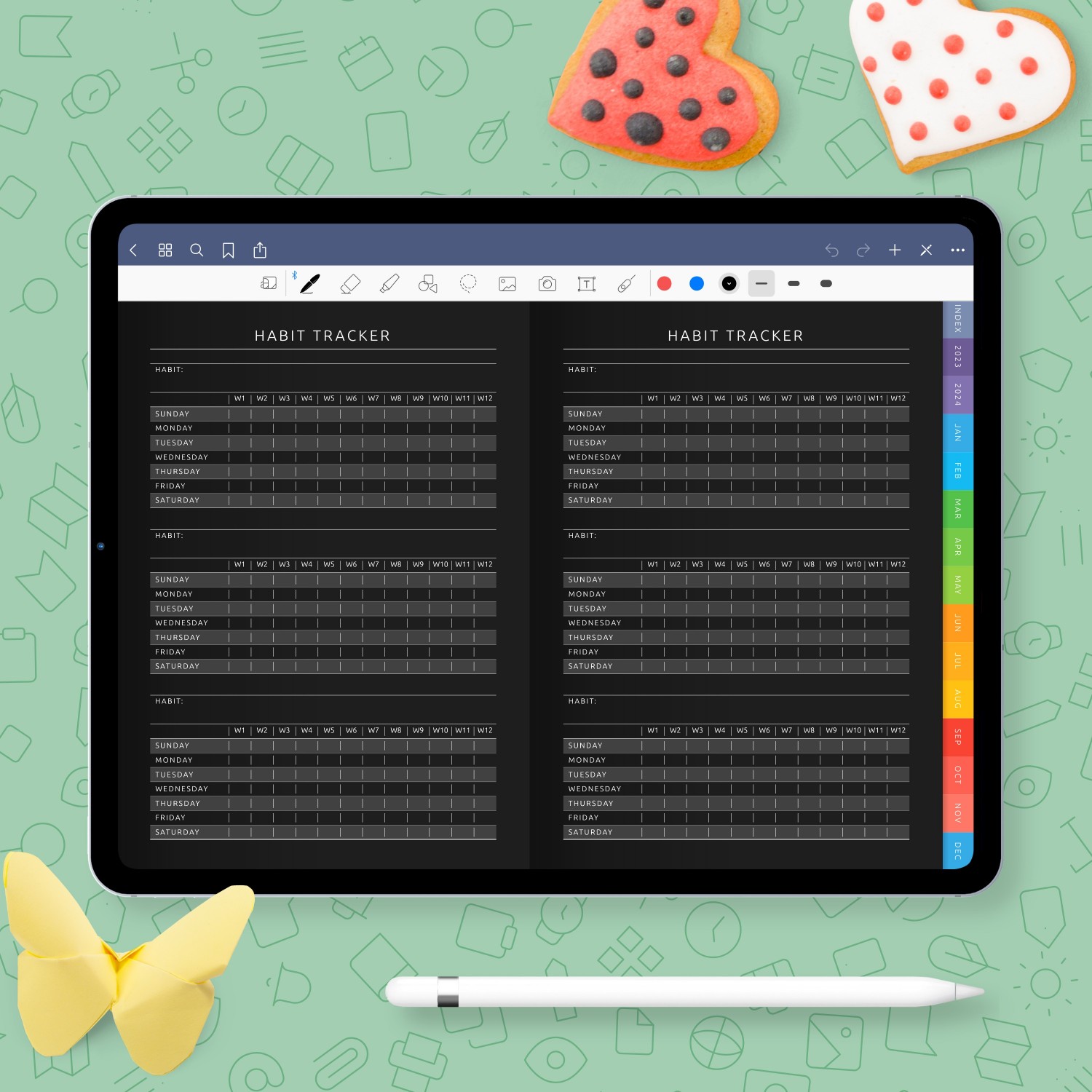 Goodnotes Habit Tracker Template Free