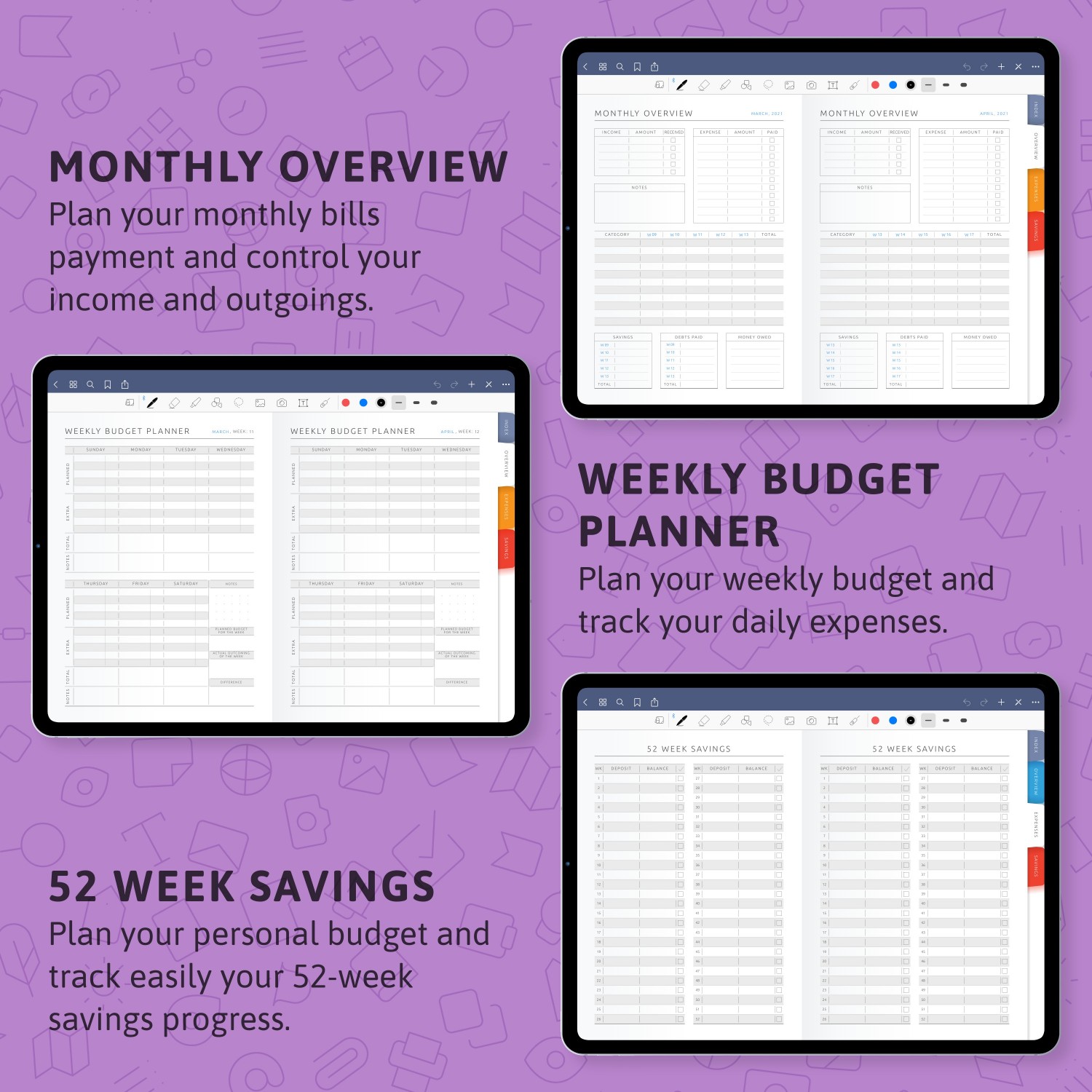 Digital Savings Tracker for handwriting apps - download for your device ...