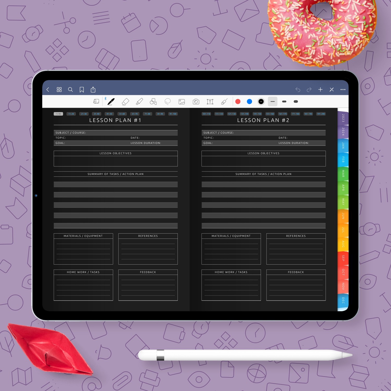 Digital Teacher Lesson Planner (Dark) for handwriting apps - download ...