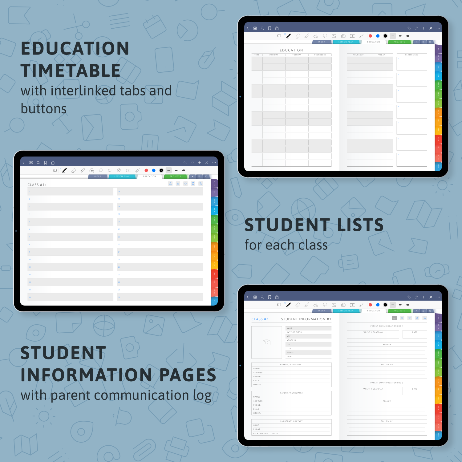 Digital Teacher Planner (Light Theme) for handwriting apps - download ...