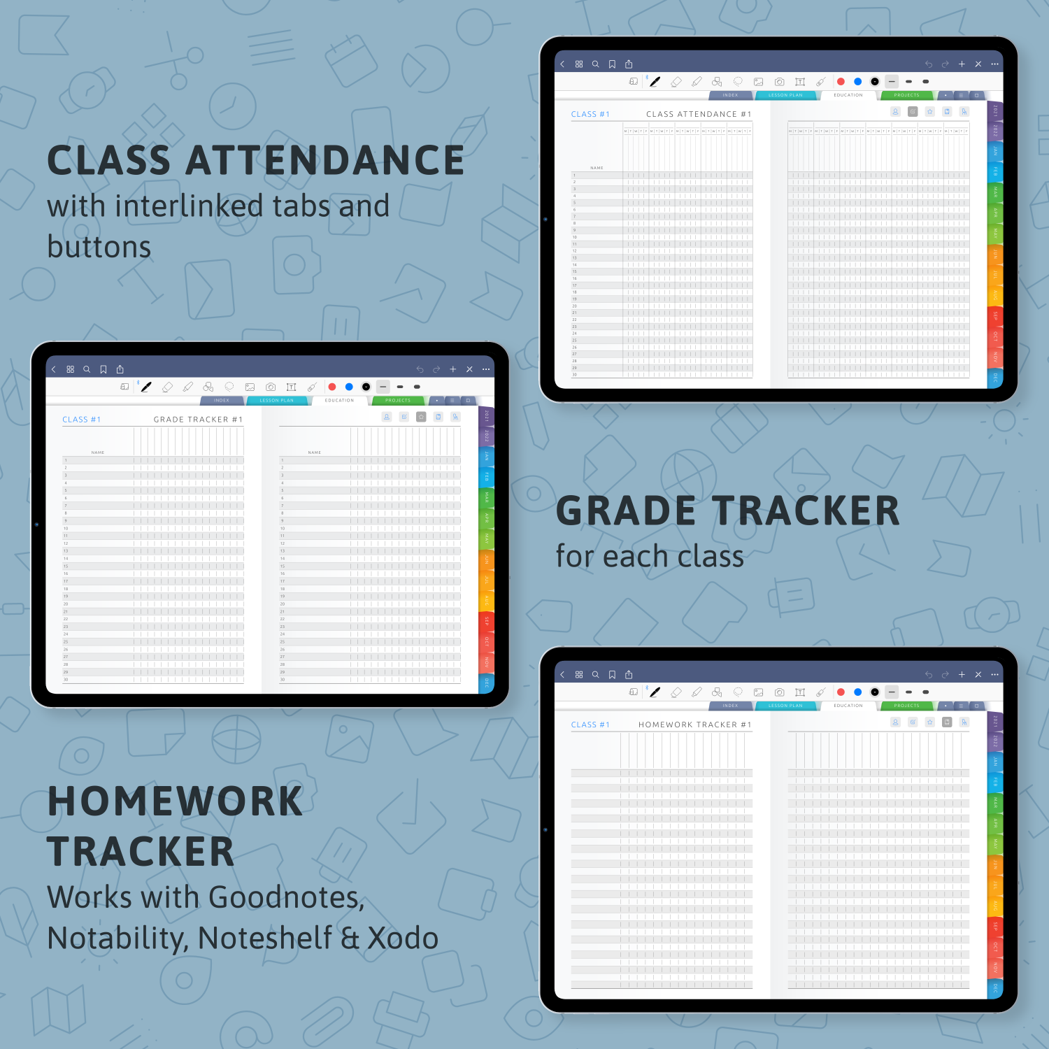 Digital Teacher Planner (Light Theme) for handwriting apps - download ...