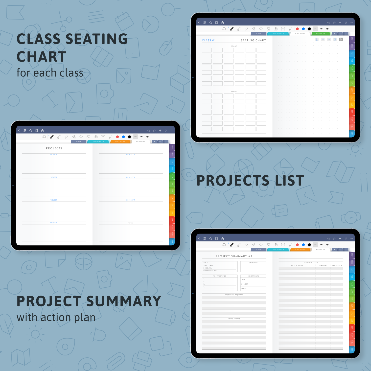 Digital Teacher Planner (Light Theme) for handwriting apps - download ...