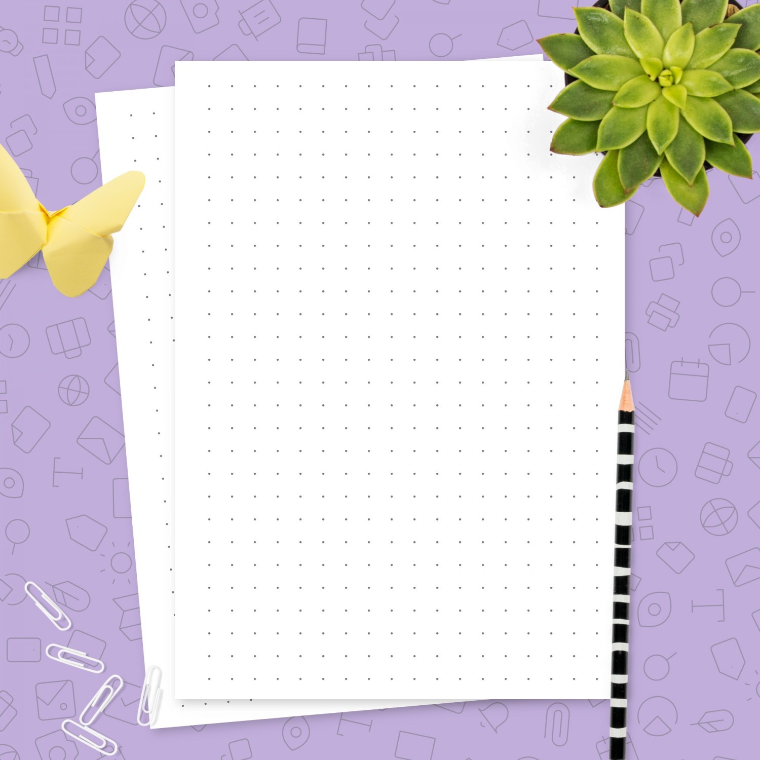 Dot Grid Paper With 7.5 mm Spacing Template - Printable PDF