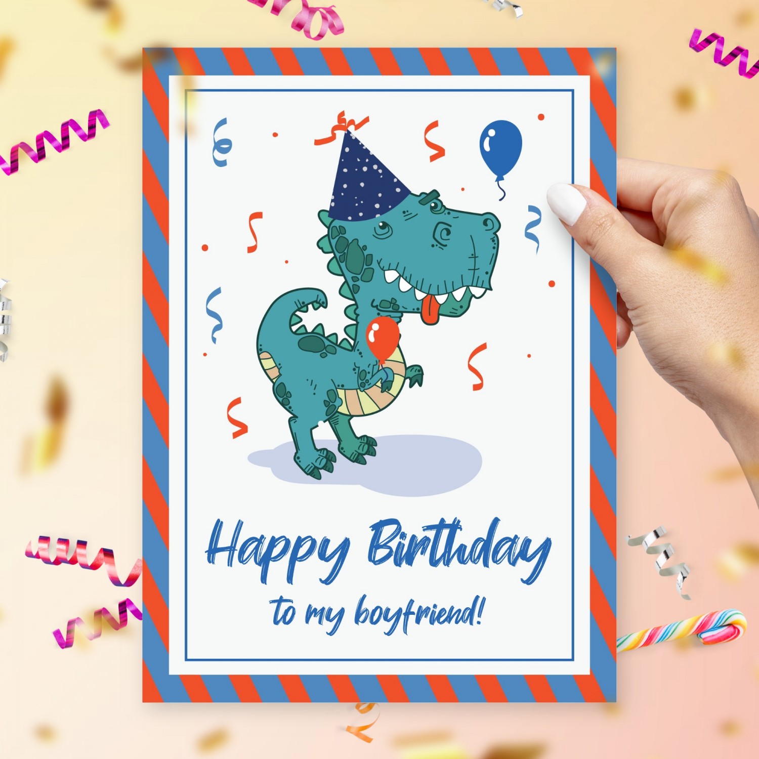 Funny Birthday Card For Boyfriend Template Editable Online