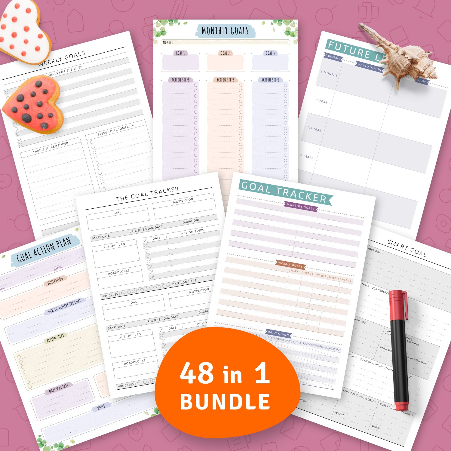 Goal Tracker Kit Template - Printable PDF