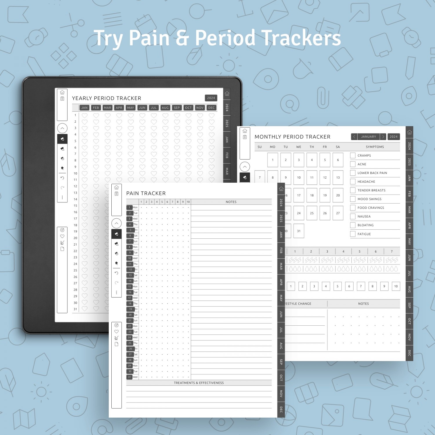 Download Customizable Kindle Scribe Health & Fitness Planner