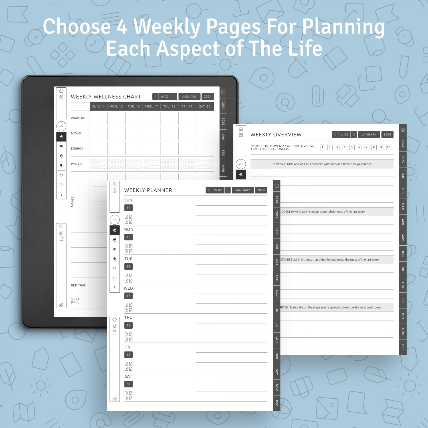 Download Customizable Kindle Scribe Meal Planner