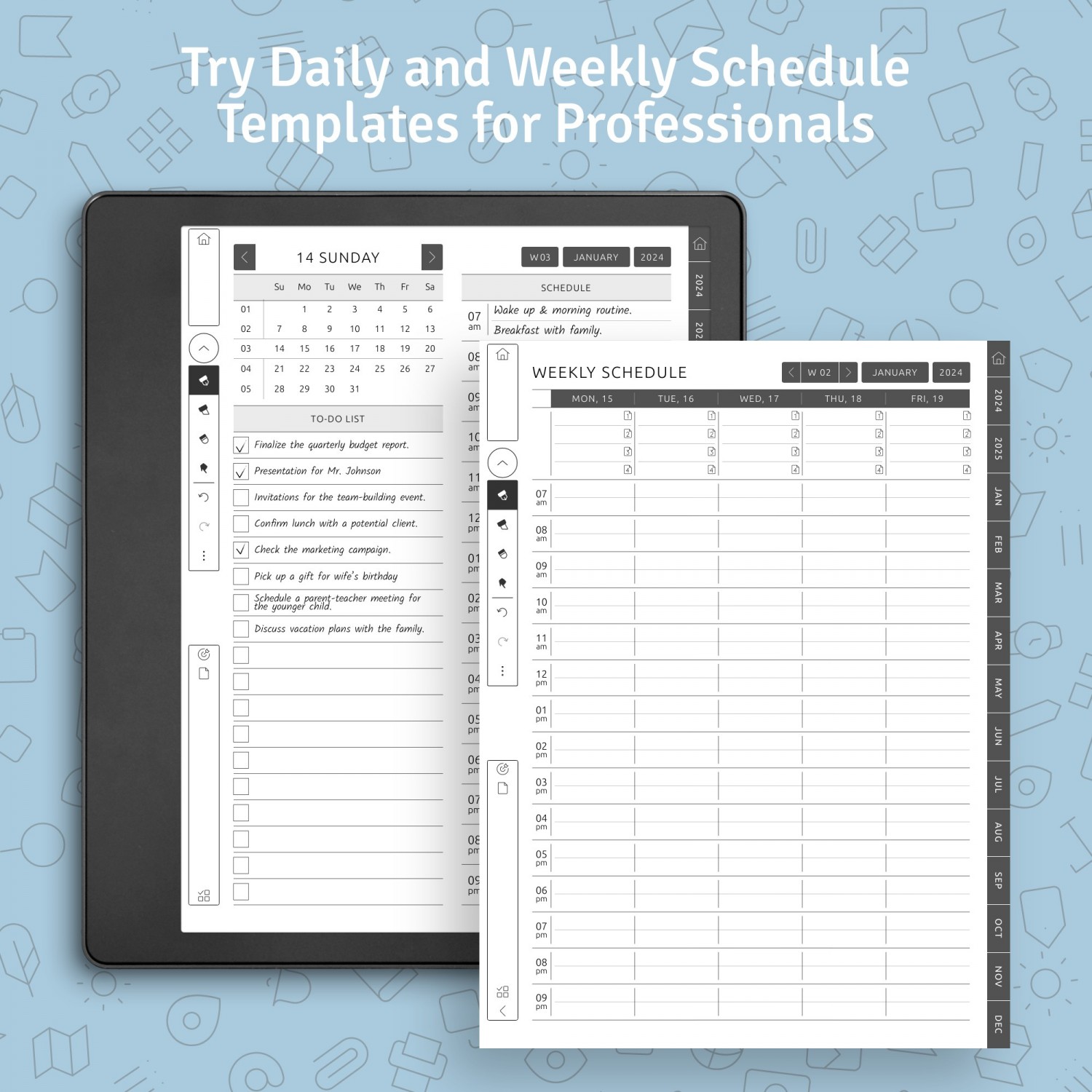 Download Customizable Kindle Scribe Productivity Planner