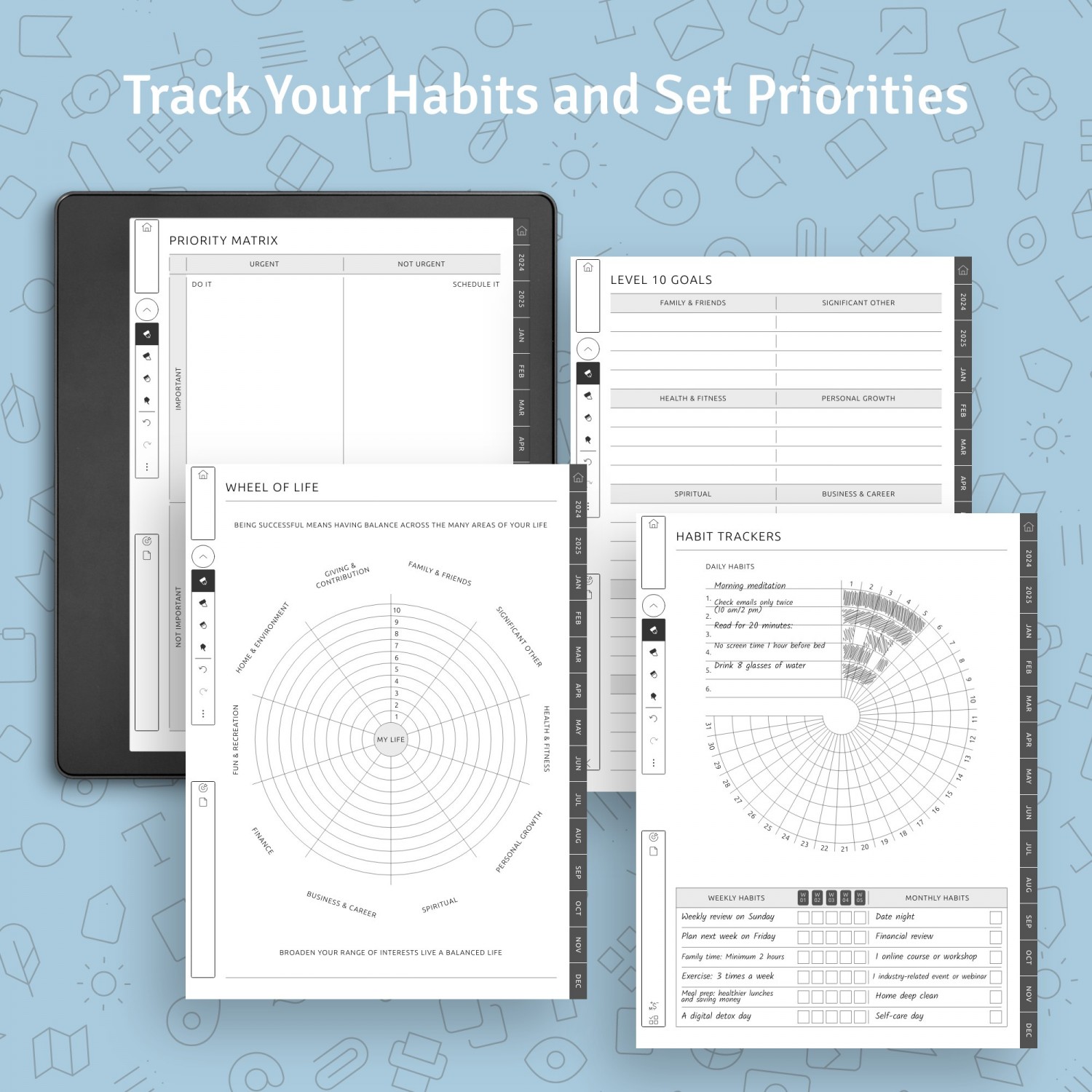 Download Customizable Kindle Scribe Productivity Planner