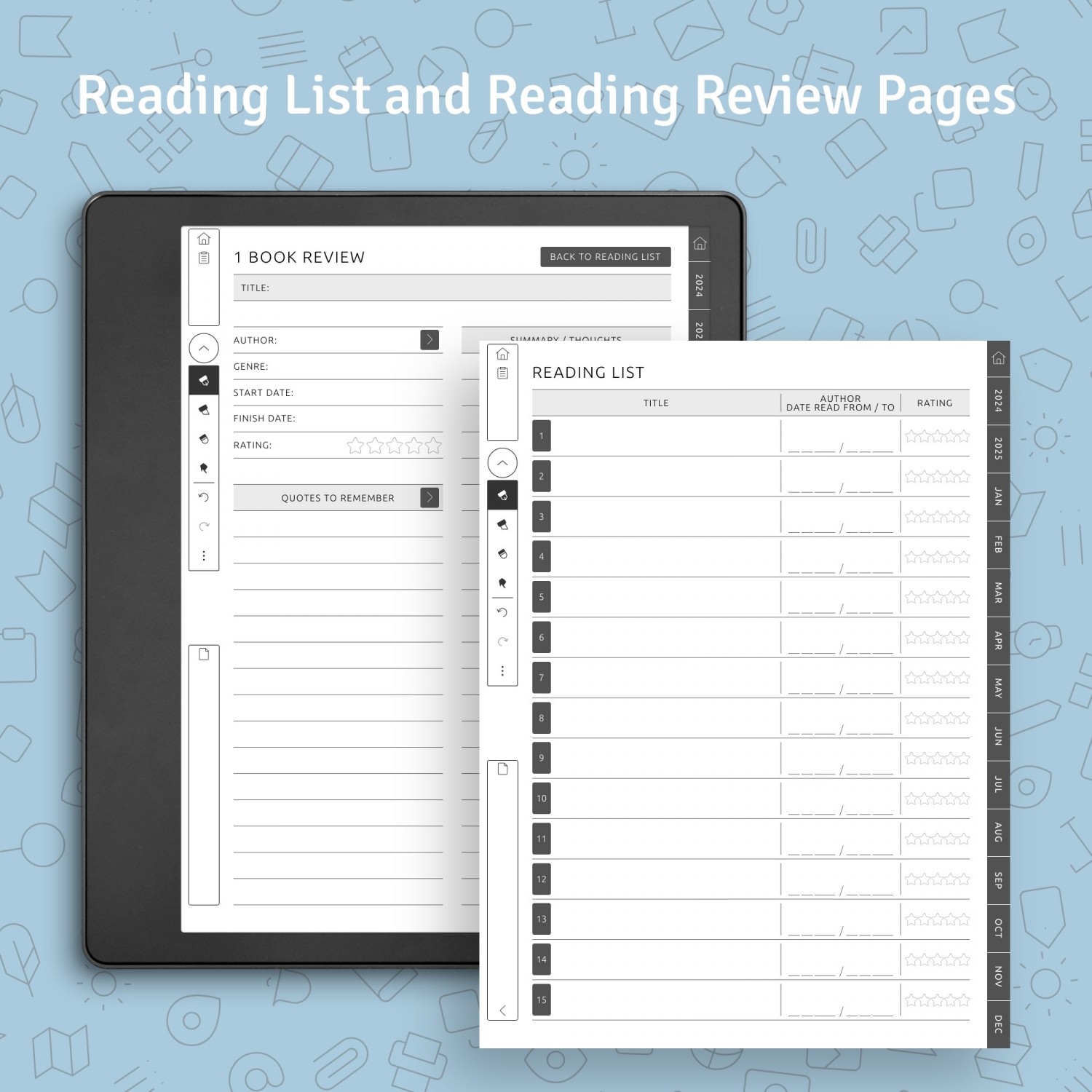 Download Customizable Reading Journal for Kindle Scribe