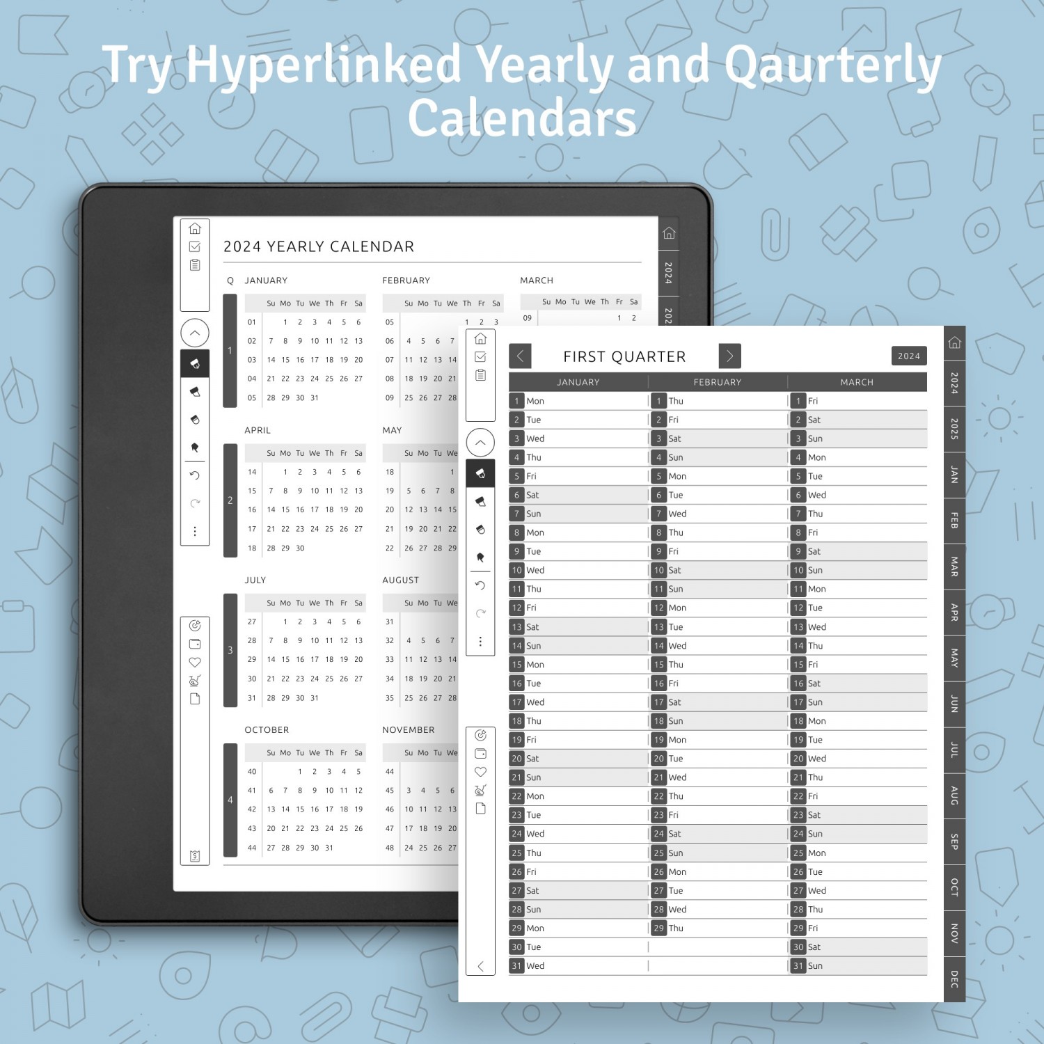 Download Customizable Kindle Scribe Weekly Planner