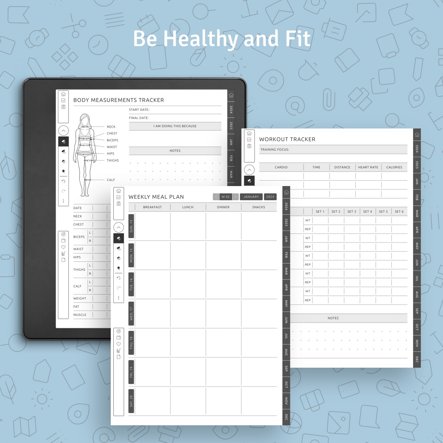 Download Customizable Kindle Scribe Weekly Planner