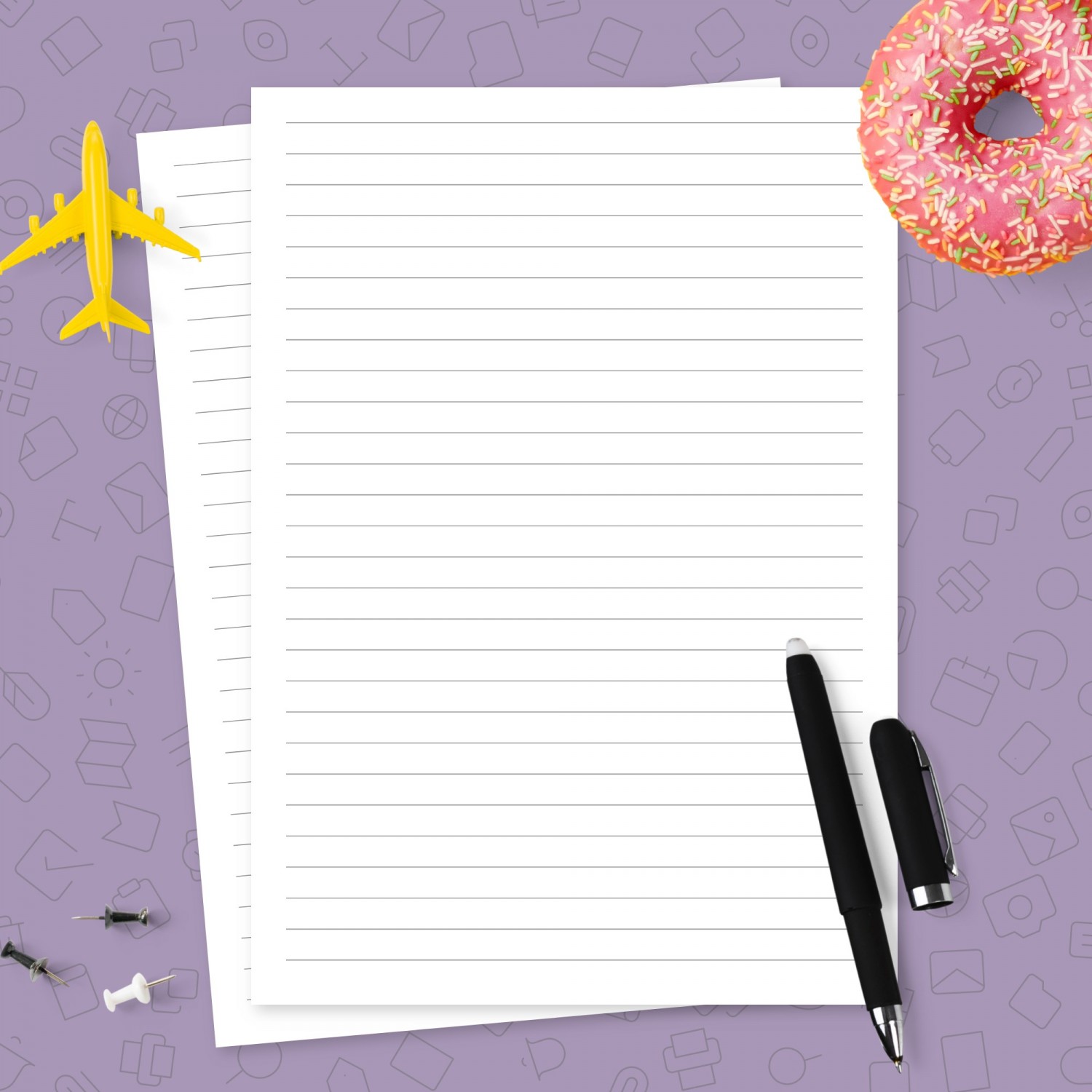 Lined Paper Template - College Ruled 7.1mm Template - Printable PDF