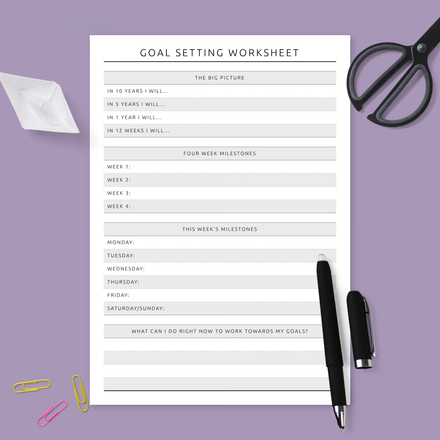 Milestones Goal Setting Plan Template - Printable PDF Milestones Goal Setting Plan Template - Printable PDF