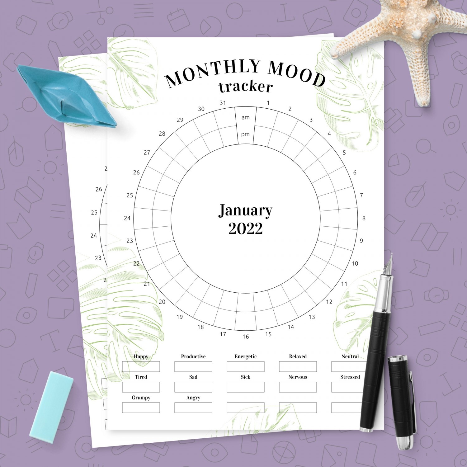 Monthly Mood Chart Template Template - Printable PDF
