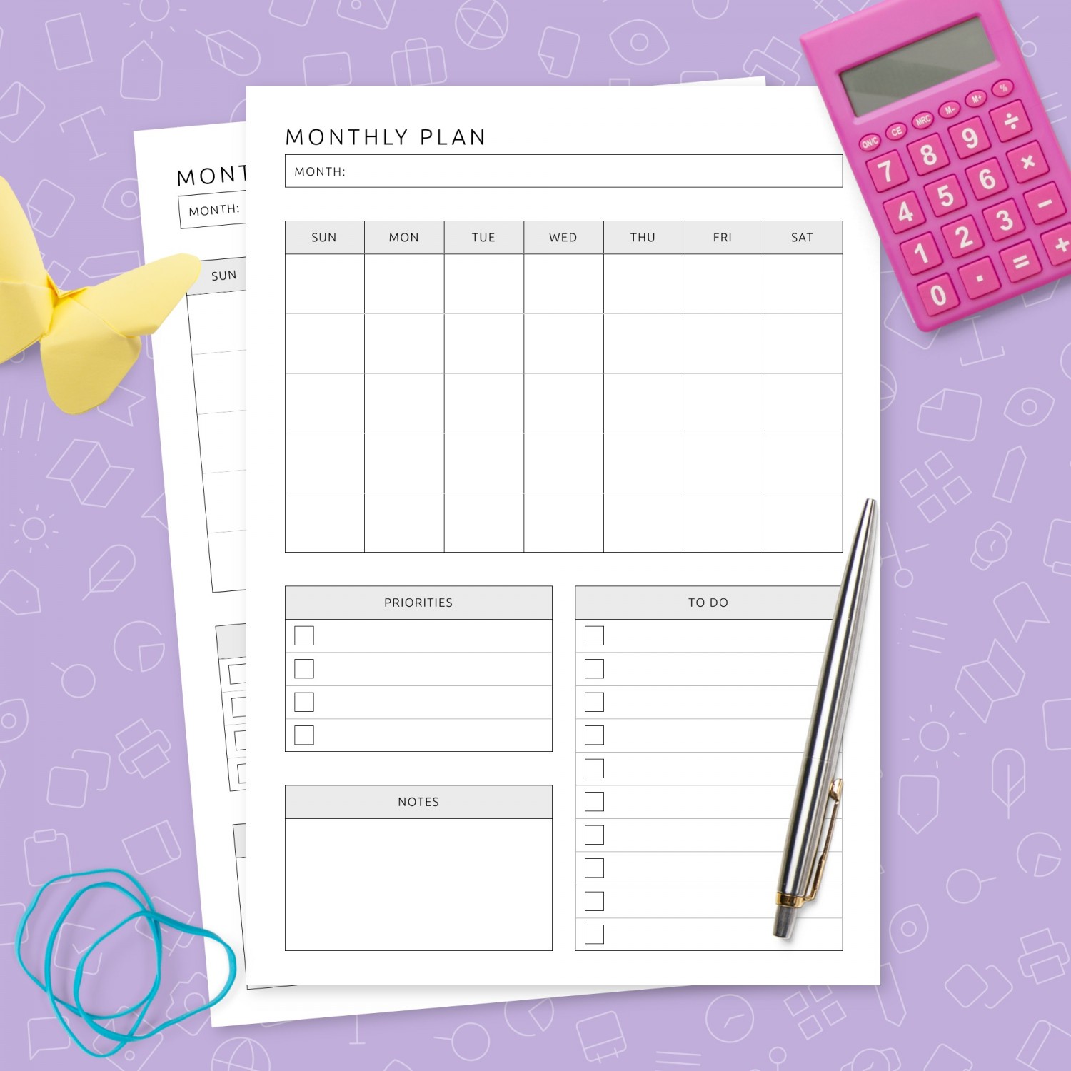 Monthly Plan Template Template - Printable PDF