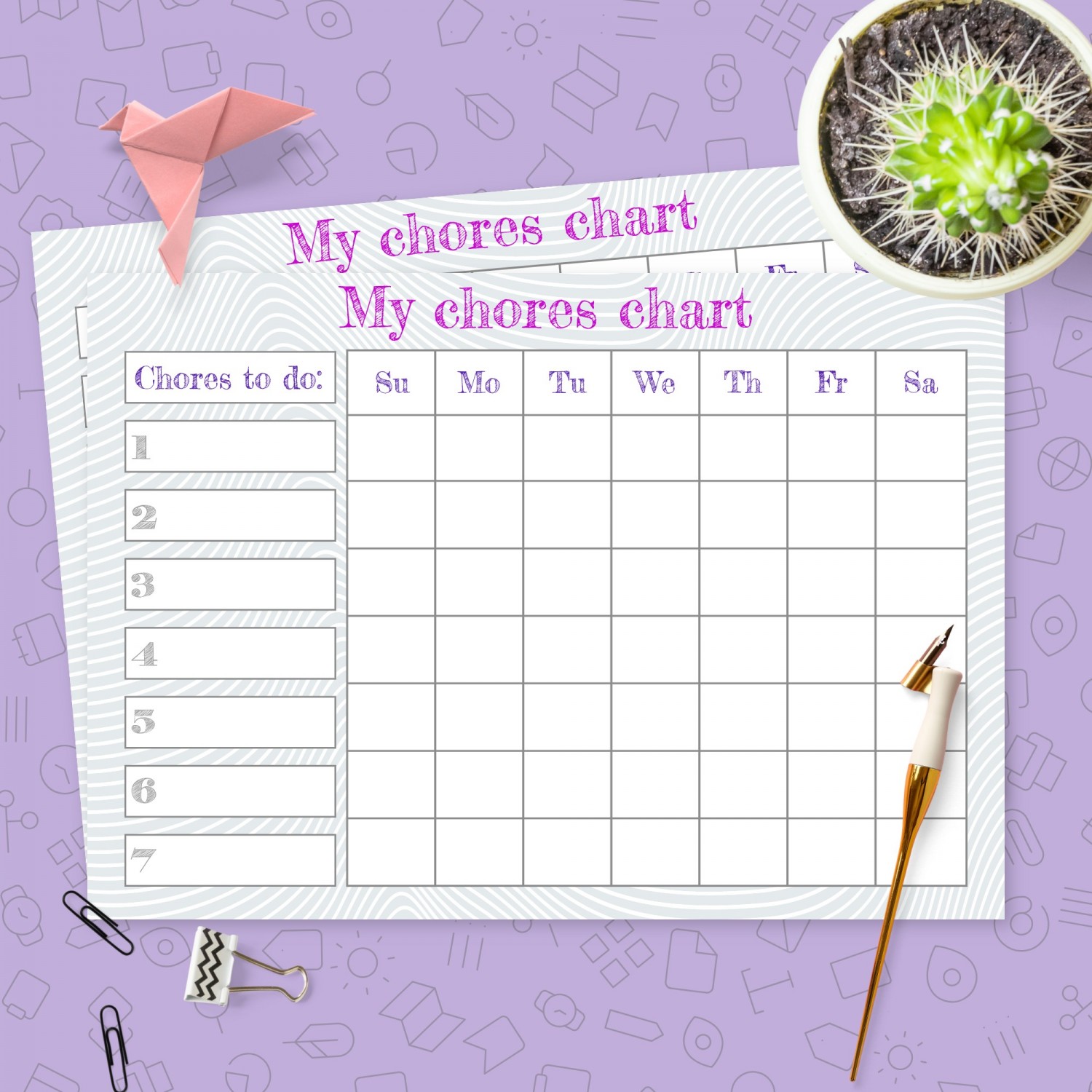 My Chores Chart Template Template - Printable PDF