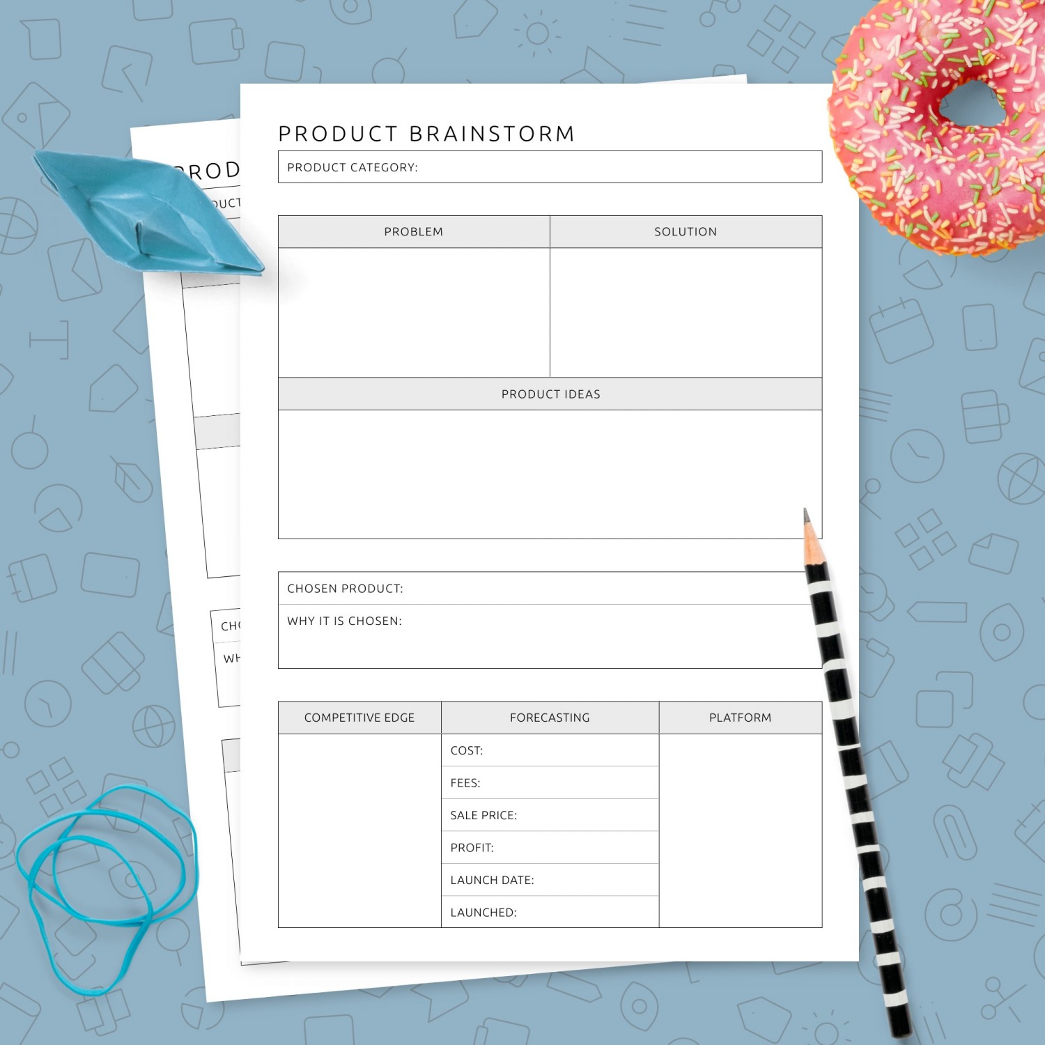 Product Brainstorm Template Template - Printable PDF