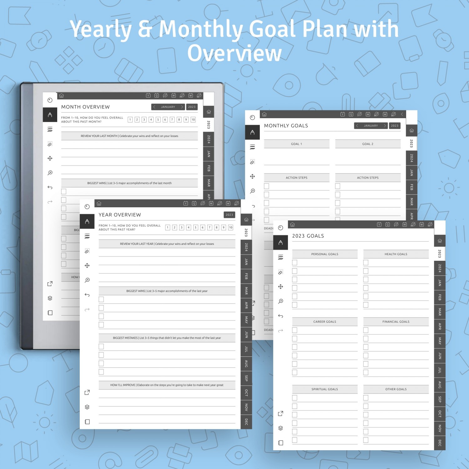 Download 2025 - 2026 reMarkable Goal Planner Hyperlinked PDF