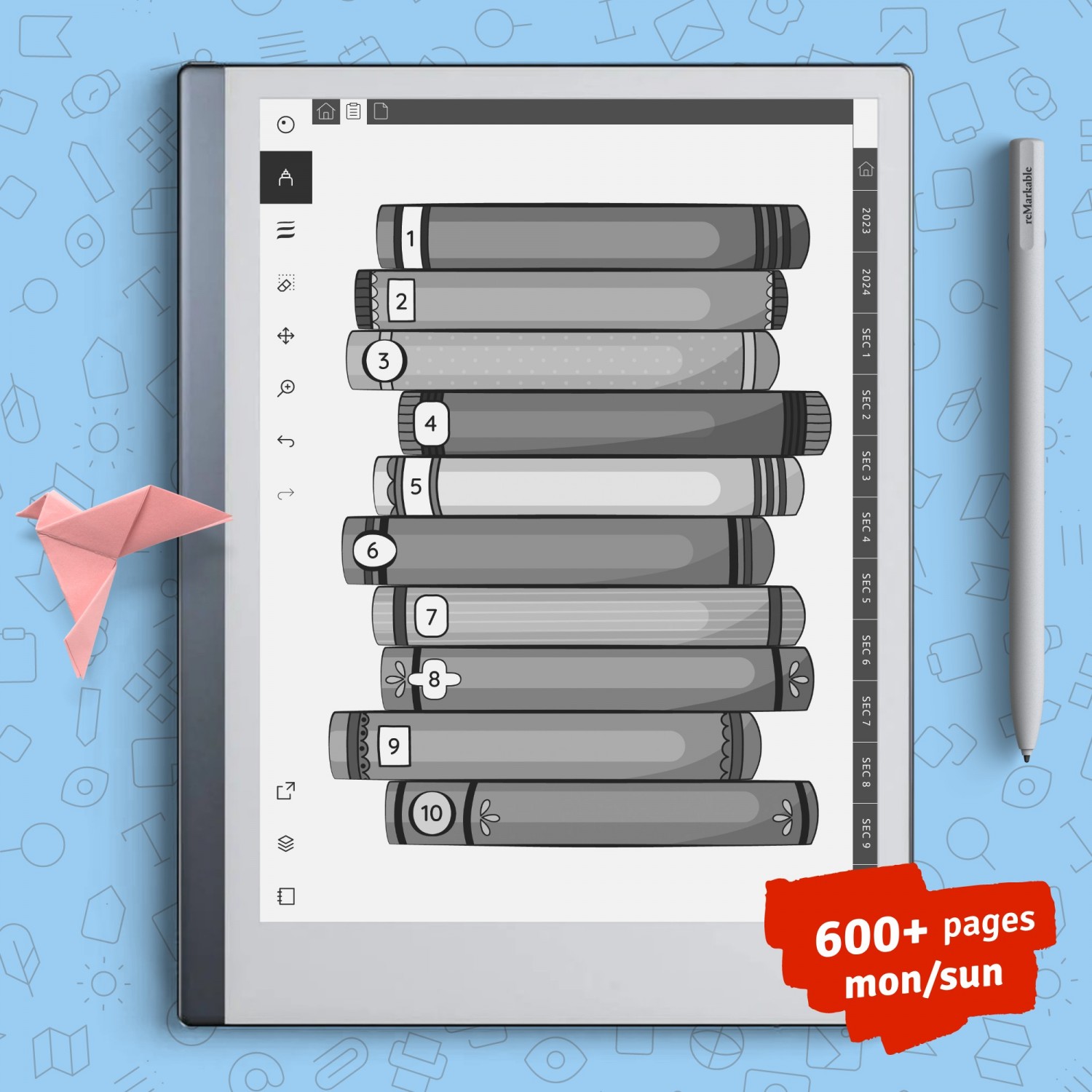 Download 2025 - 2026 reMarkable Reading Journal Hyperlinked PDF