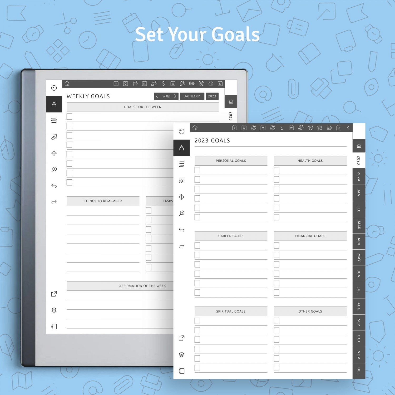 Download reMarkable Weekly Planner Hyperlinked PDF