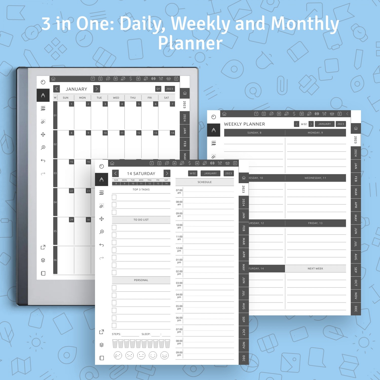 Download reMarkable Weekly Planner Hyperlinked PDF