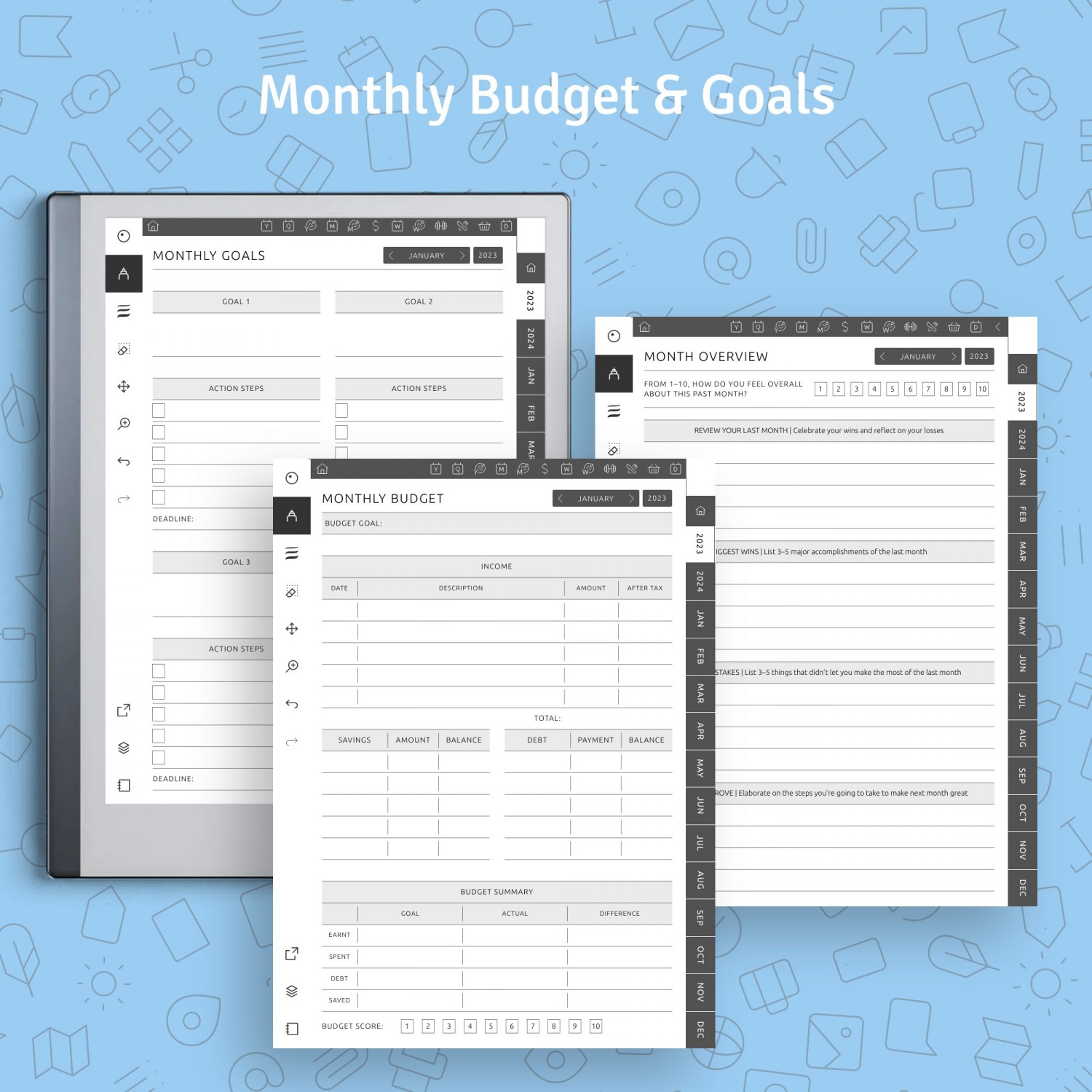 Download reMarkable Weekly Planner Hyperlinked PDF