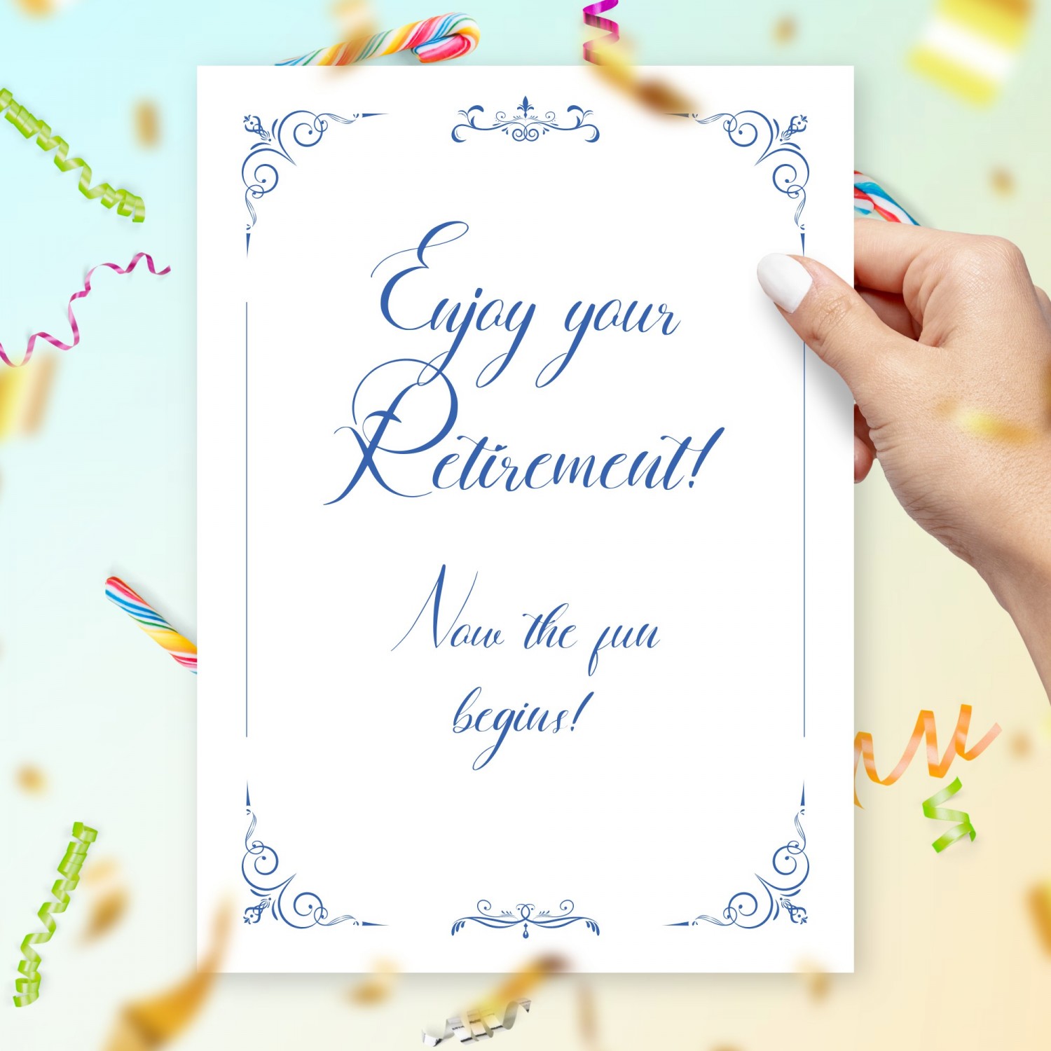 Retirement Greeting Card - Classic Style Template Editable Online