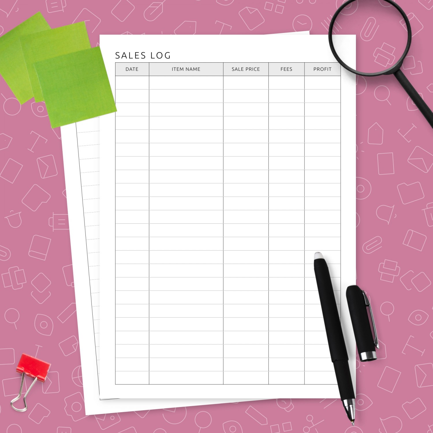Sales Log Template Template - Printable PDF