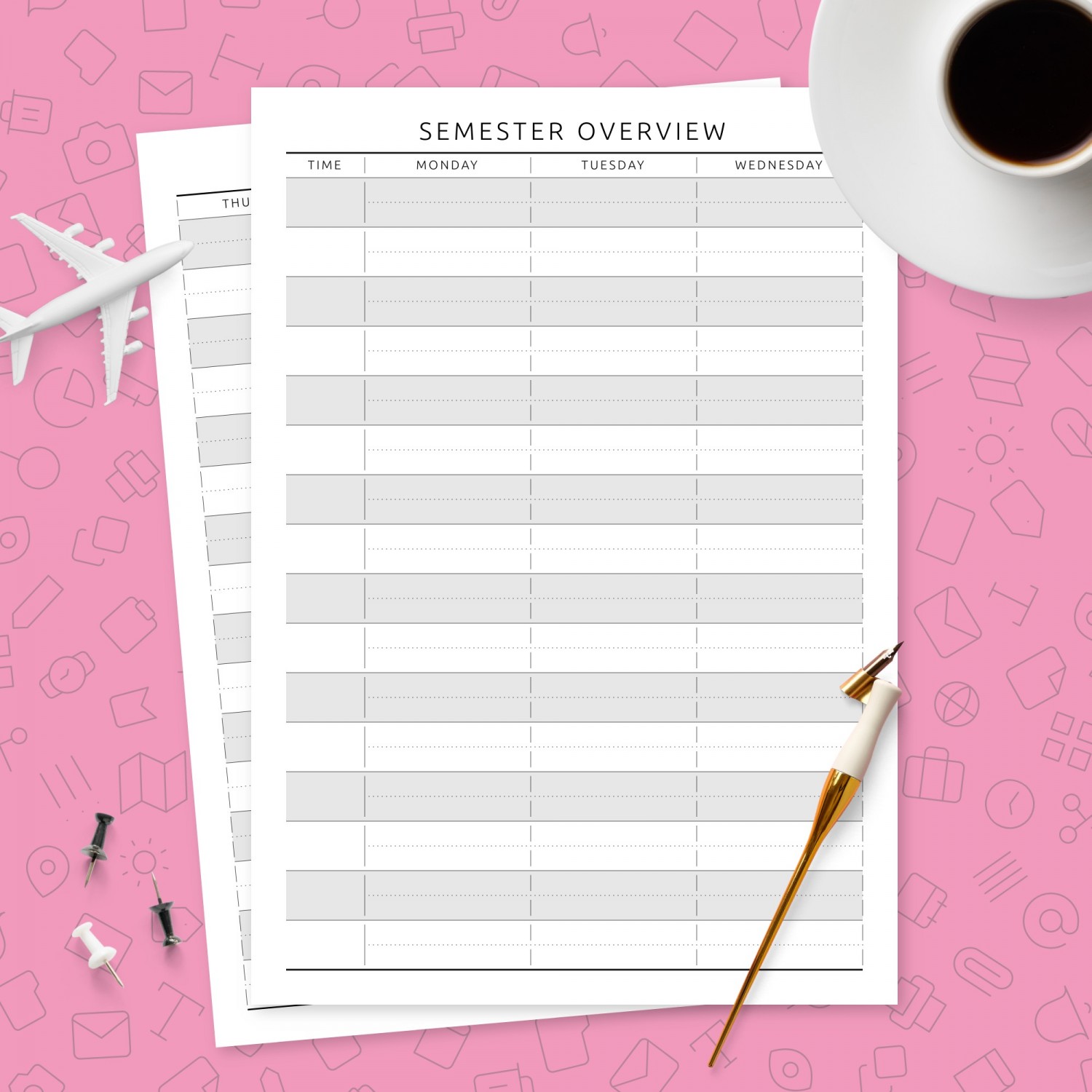 Student Semester Overview Template - Download Printable PDF