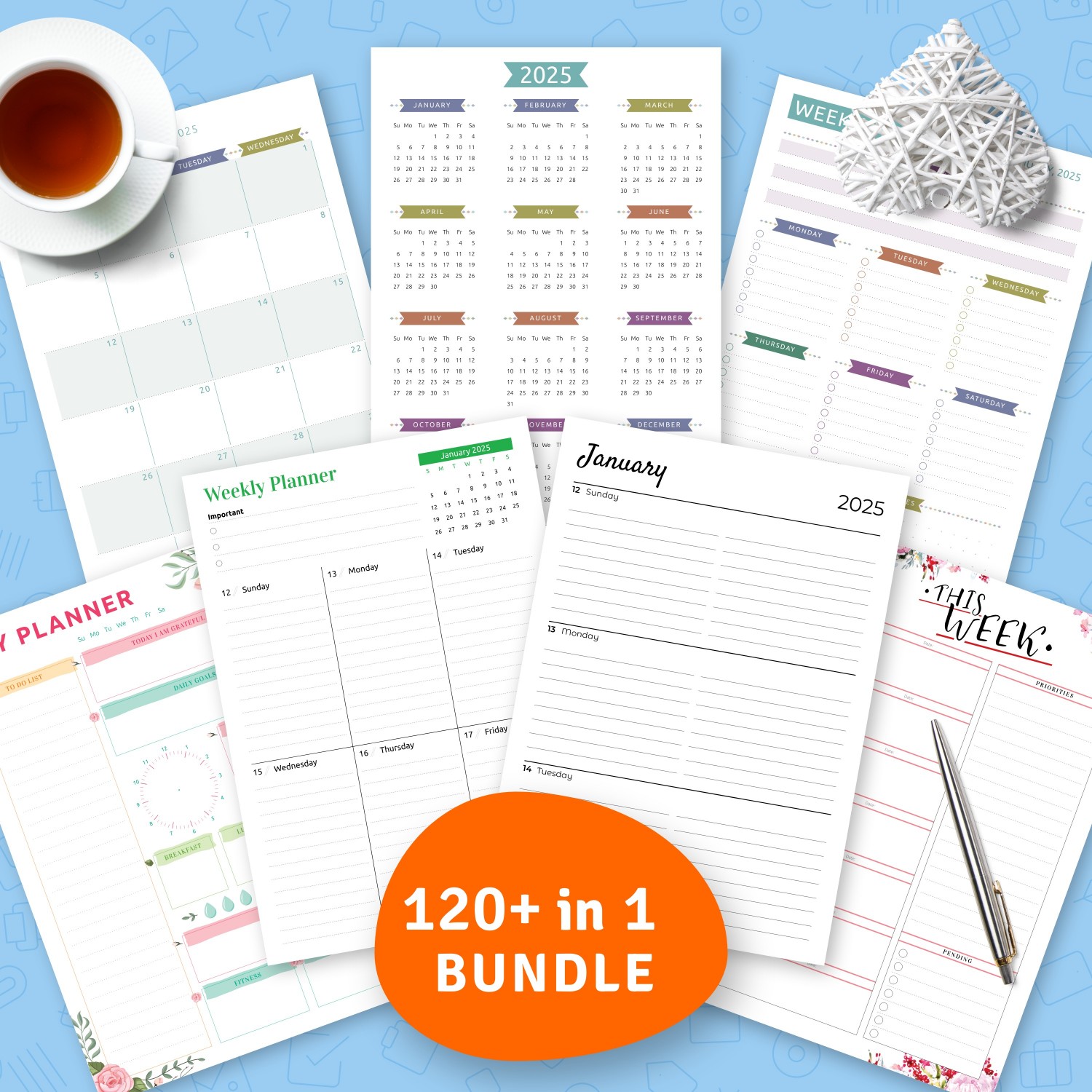 Ultimate Weekly Planner Templates Bundle (127 in 1) Template - Download ...