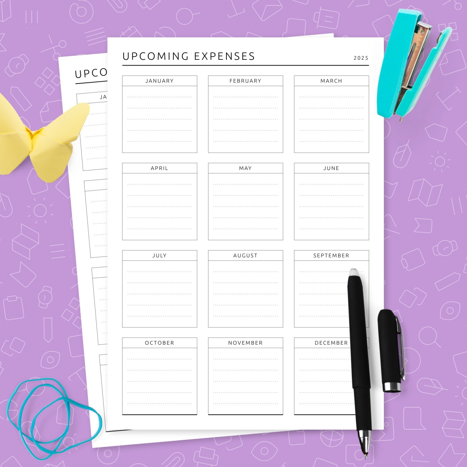 Upcoming Expenses Template Template - Printable PDF
