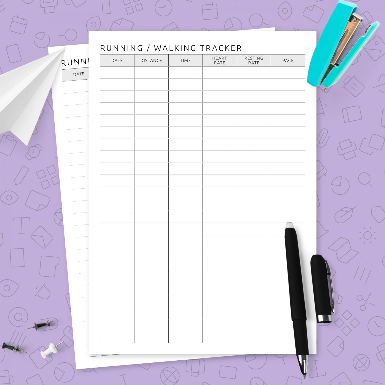 Walking and Running Tracker Template Template - Printable PDF
