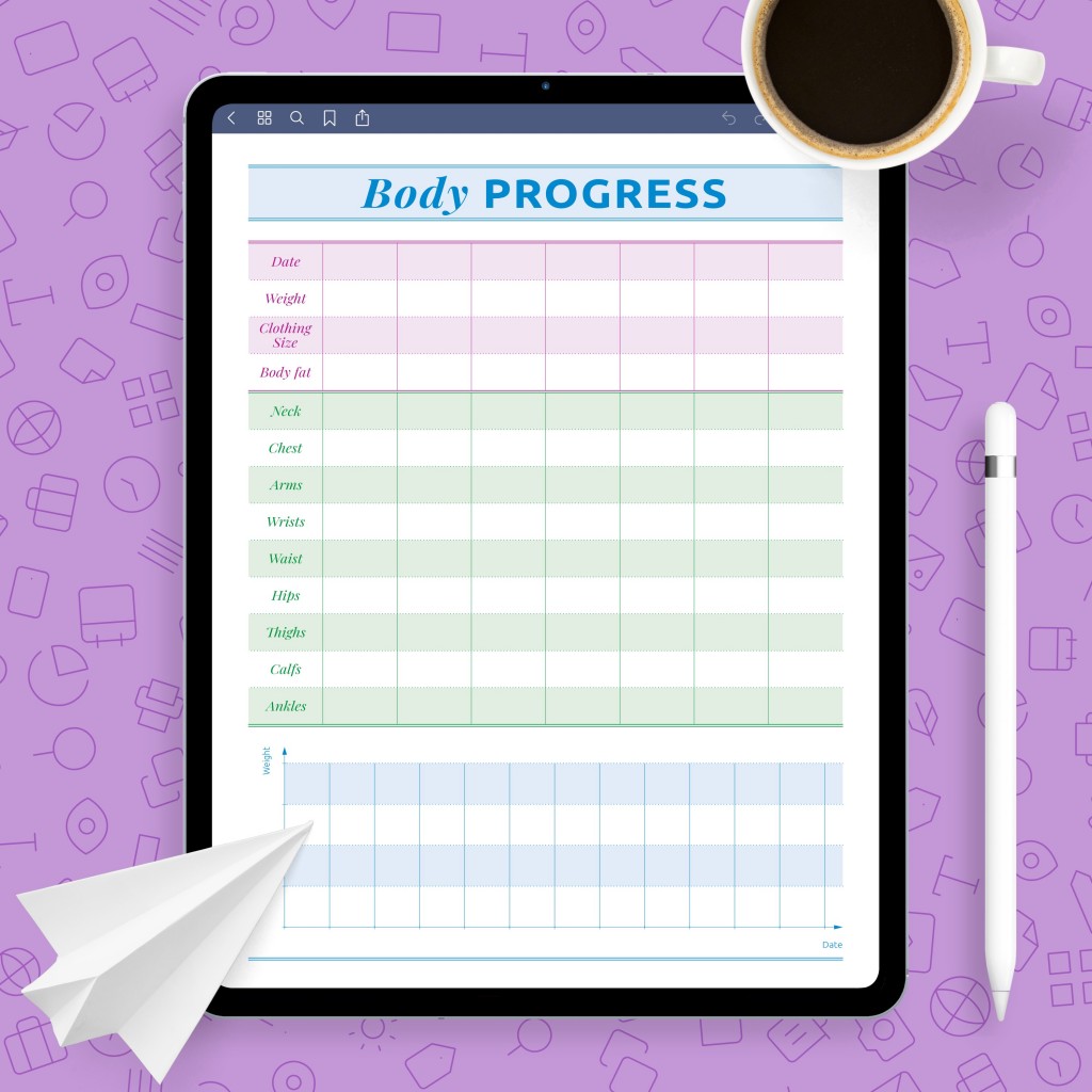 Body Progress Template - Download Printable PDF