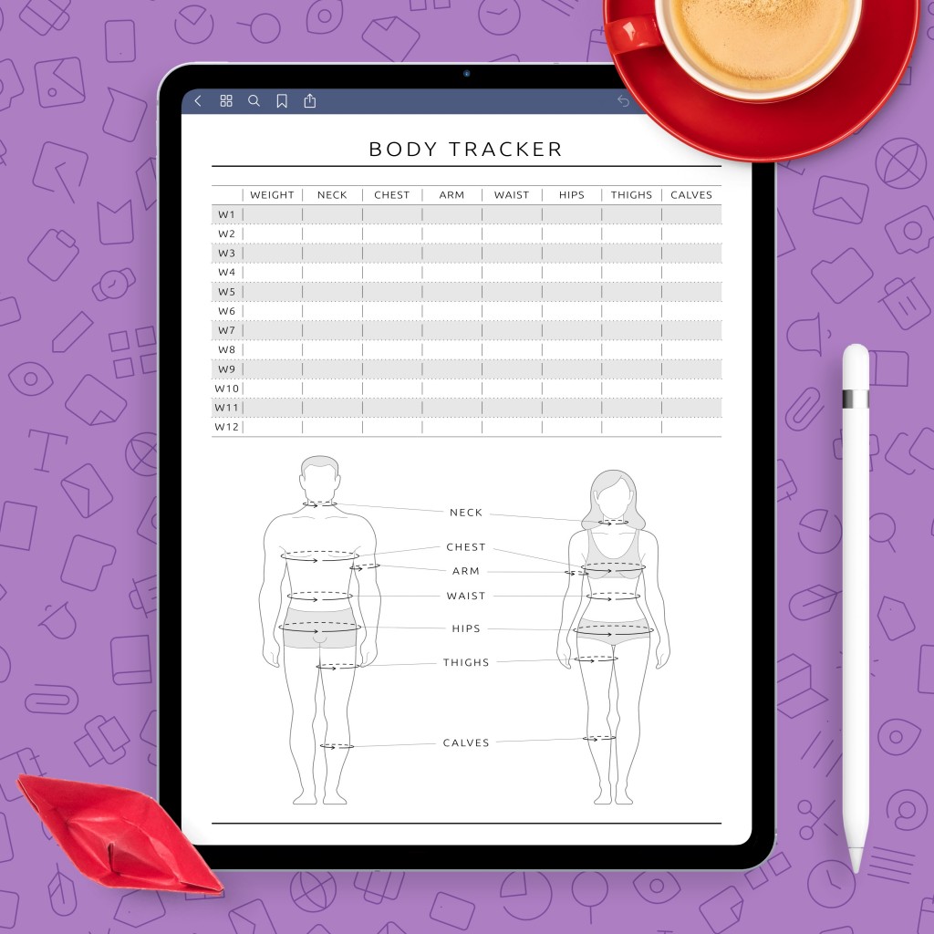Body Tracker Template - Download Printable PDF