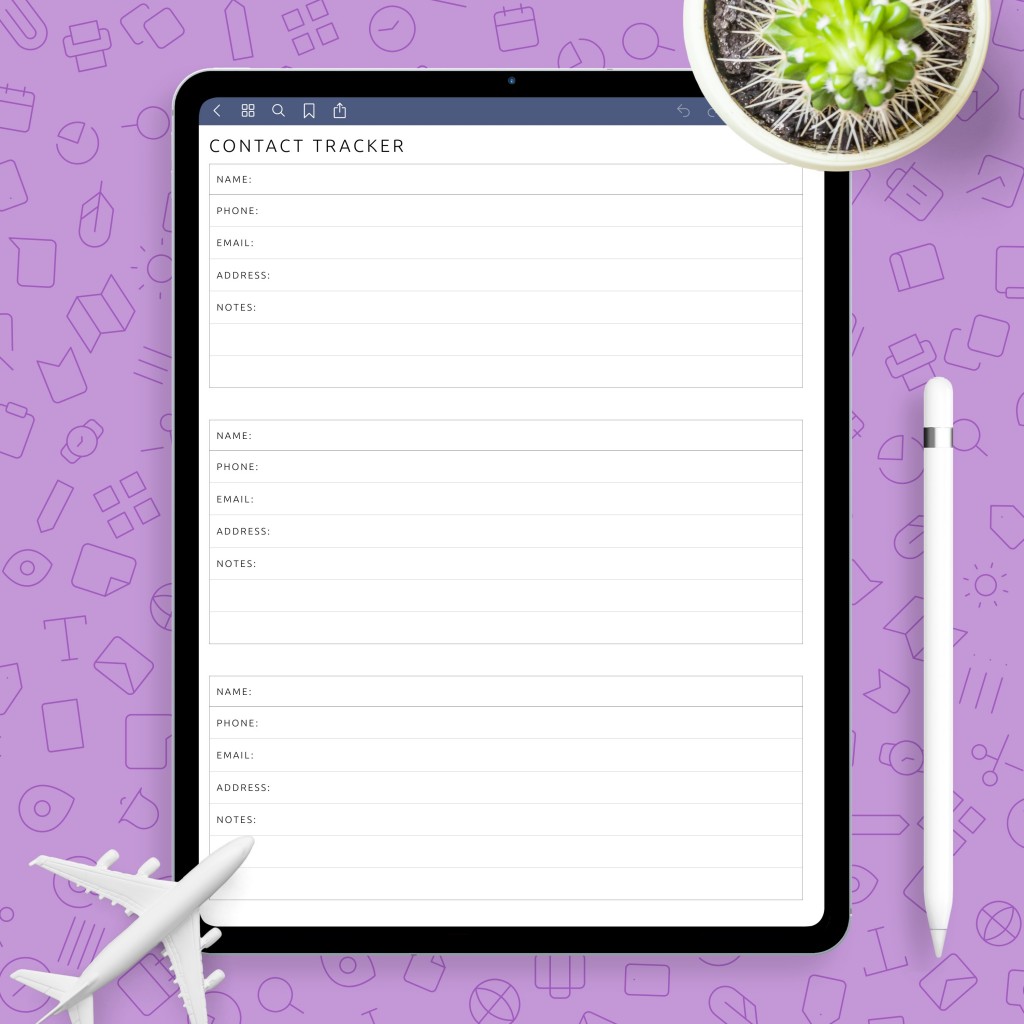 Contact Tracker Template Template - Printable PDF