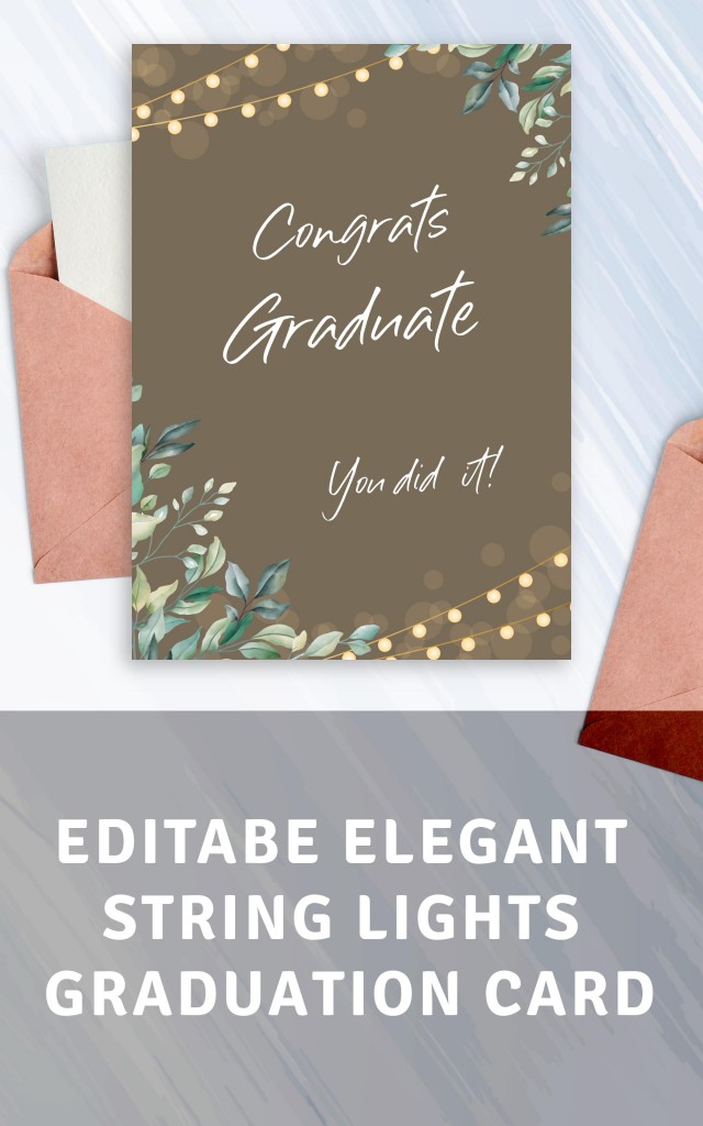 Colored Balloons Graduation Card Template Editable Online