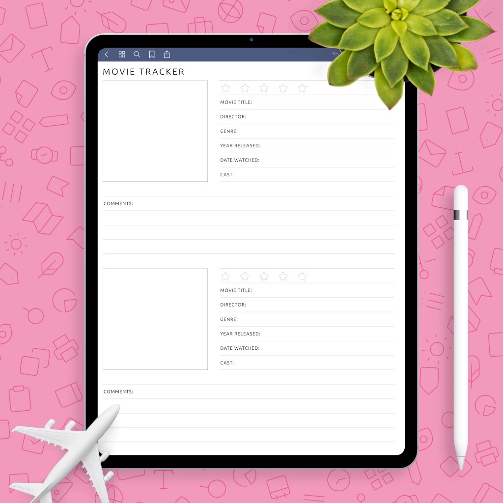 Formal Movie Tracker Template Template - Printable PDF