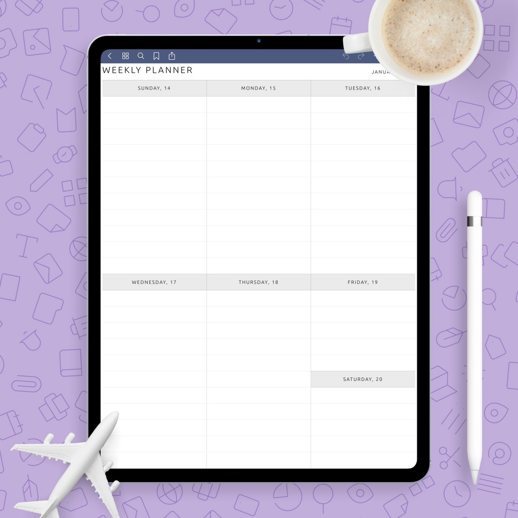 Formal One-Page Weekly Schedule Template - Download Printable PDF