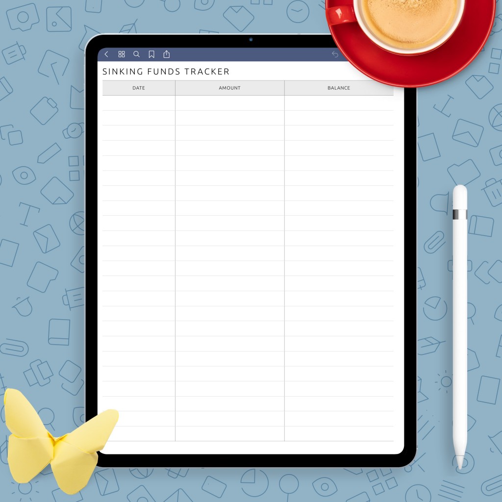 Formal Sinking Funds Tracker Template Template - Printable PDF