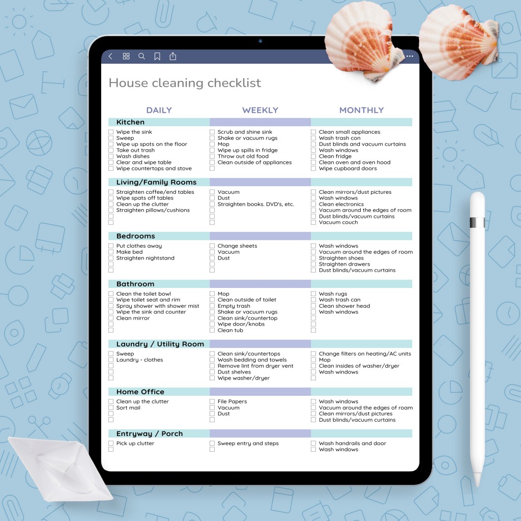 House Cleaning Checklist Template Template - Printable PDF