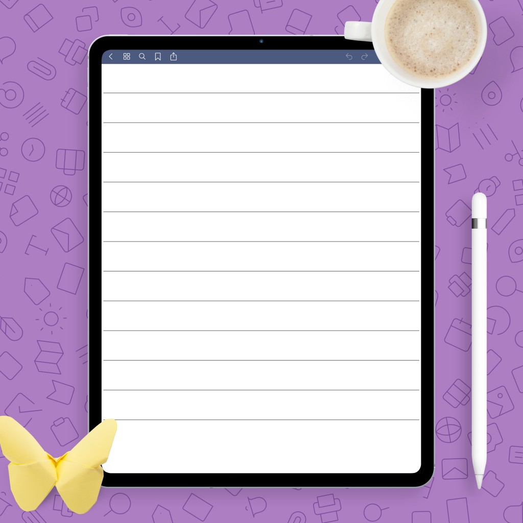 Lined Paper Template 8mm Template - Printable PDF